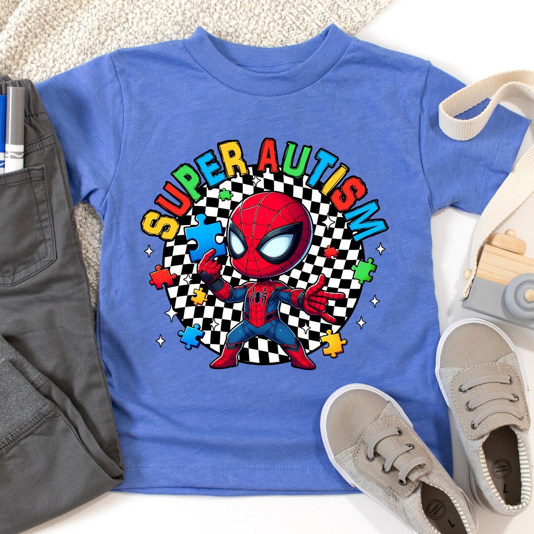 Spiderman Autism Toddler Shirt, Super Autism Tee, Autism Awareness ...