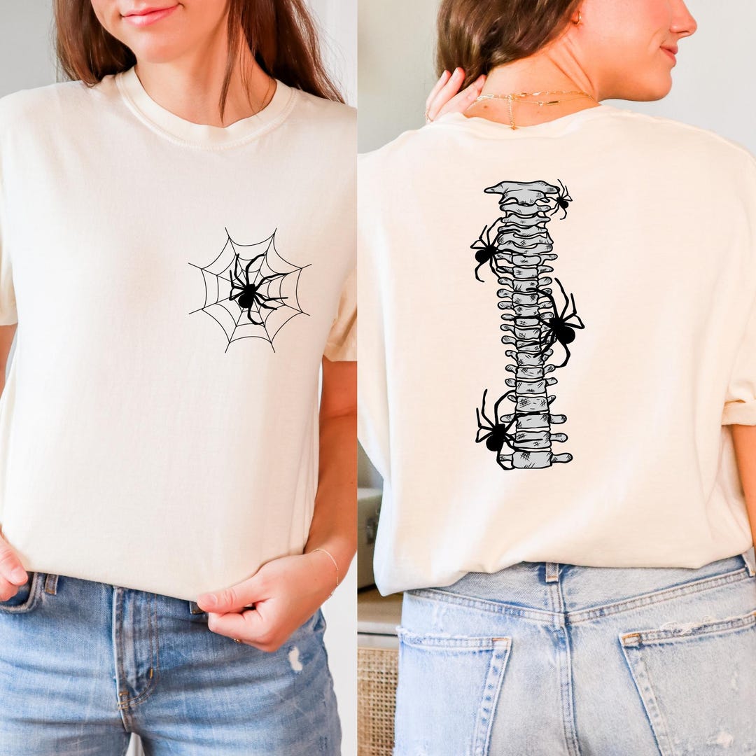 Spider Spine Front and Back T-shirt, Halloween Shirt, Spider Shirt ...