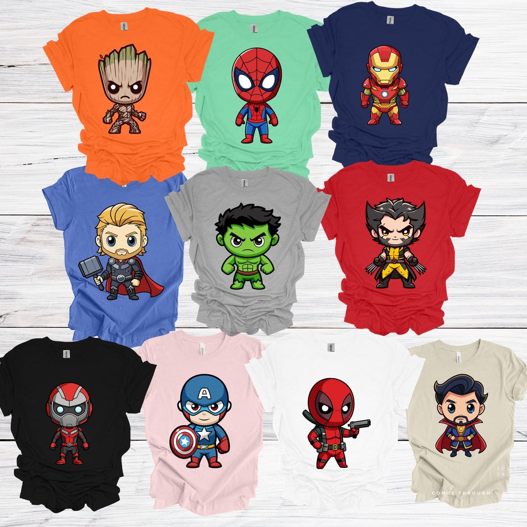 Marvel Group Shirts, Disney Superhero Squad Shirt, Superhero Costume ...