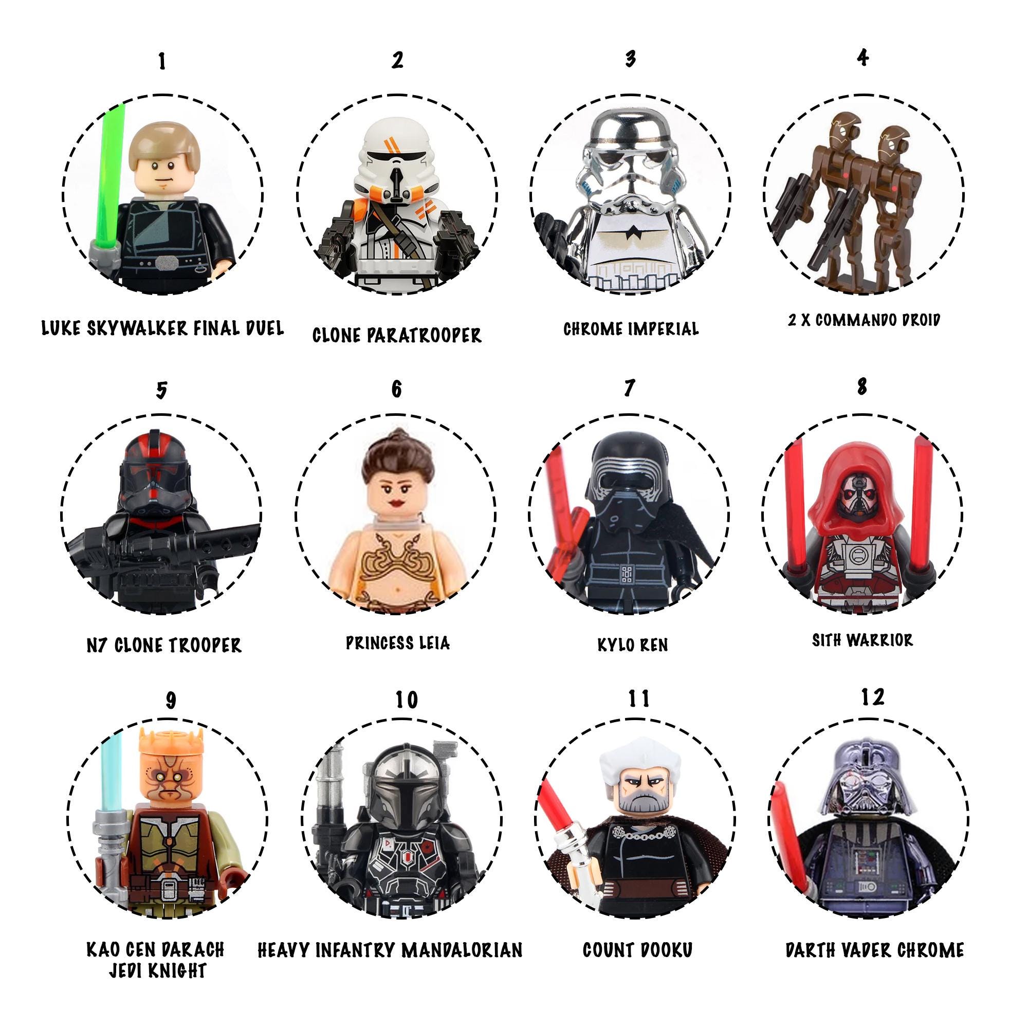 Star Wars Custom Minifigure | Darth Vader, Light Saber, Storm Trooper ...