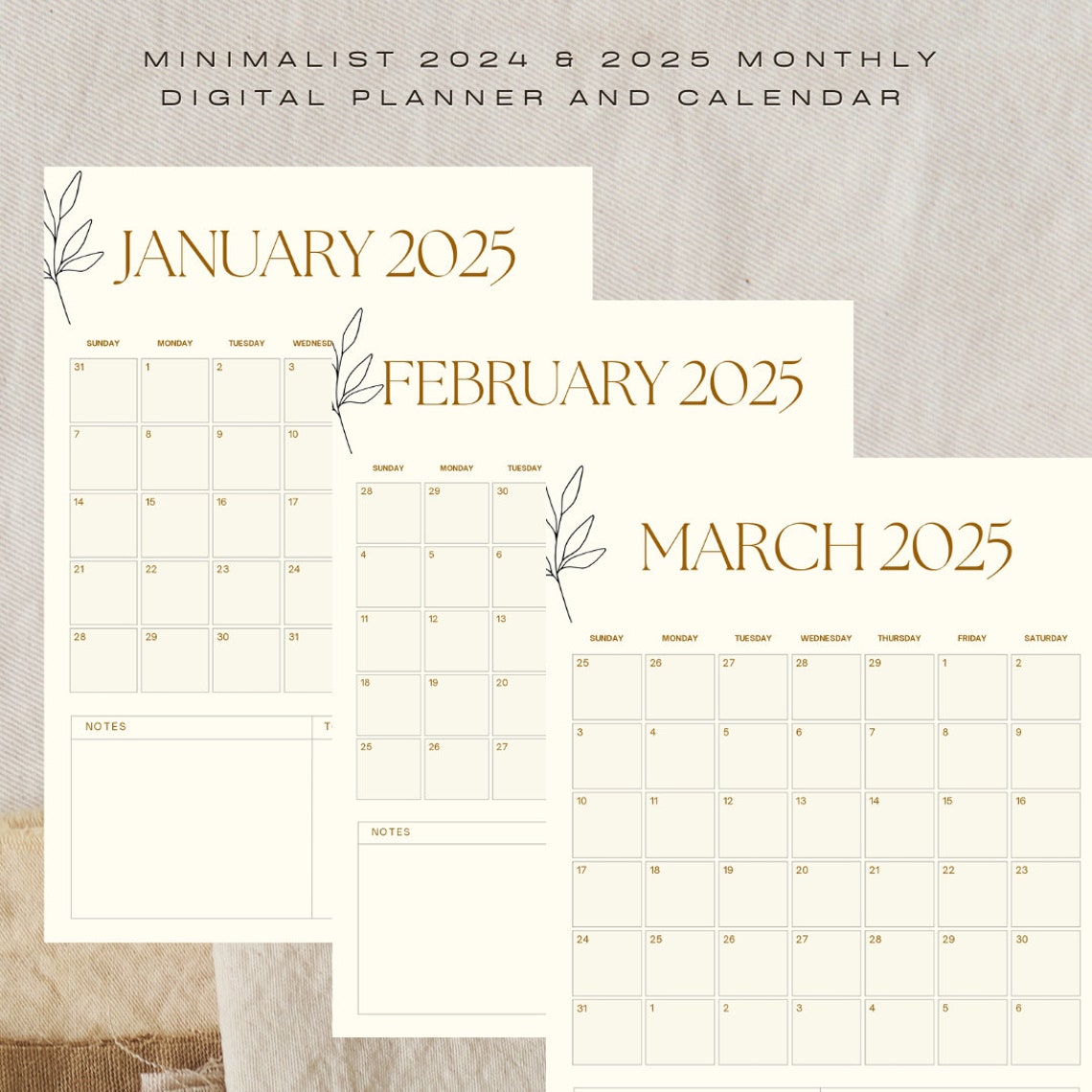 2024 and 2025 Monthly Planner Printable, A4 Size, Monthly Organizer ...