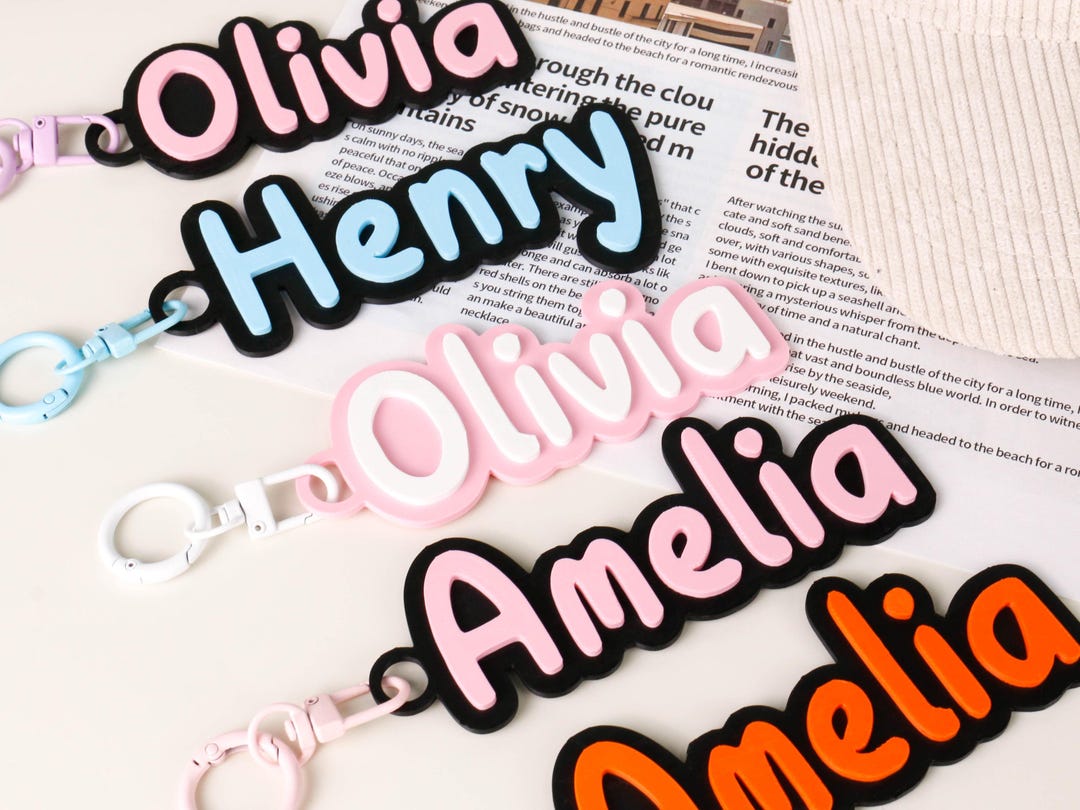 Customized Name 3D Printed Keychains, Name Keychain Gifts, Name Tags ...