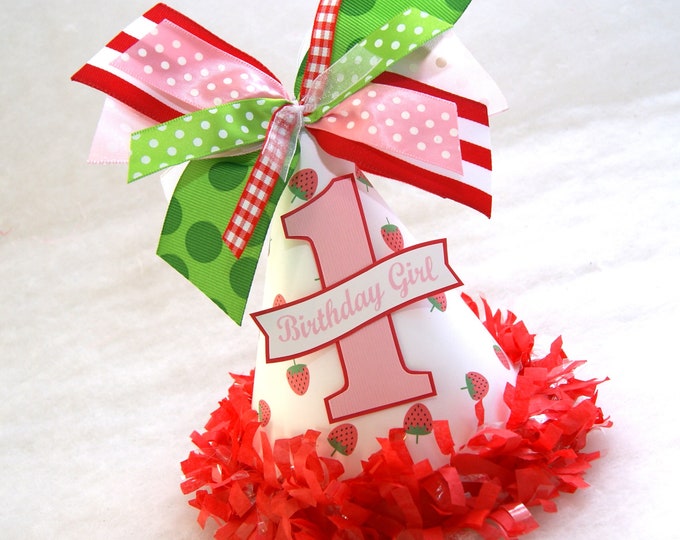 NEW Strawberries Birthday Party Hat - Strawberry Shortcake Birthday ...