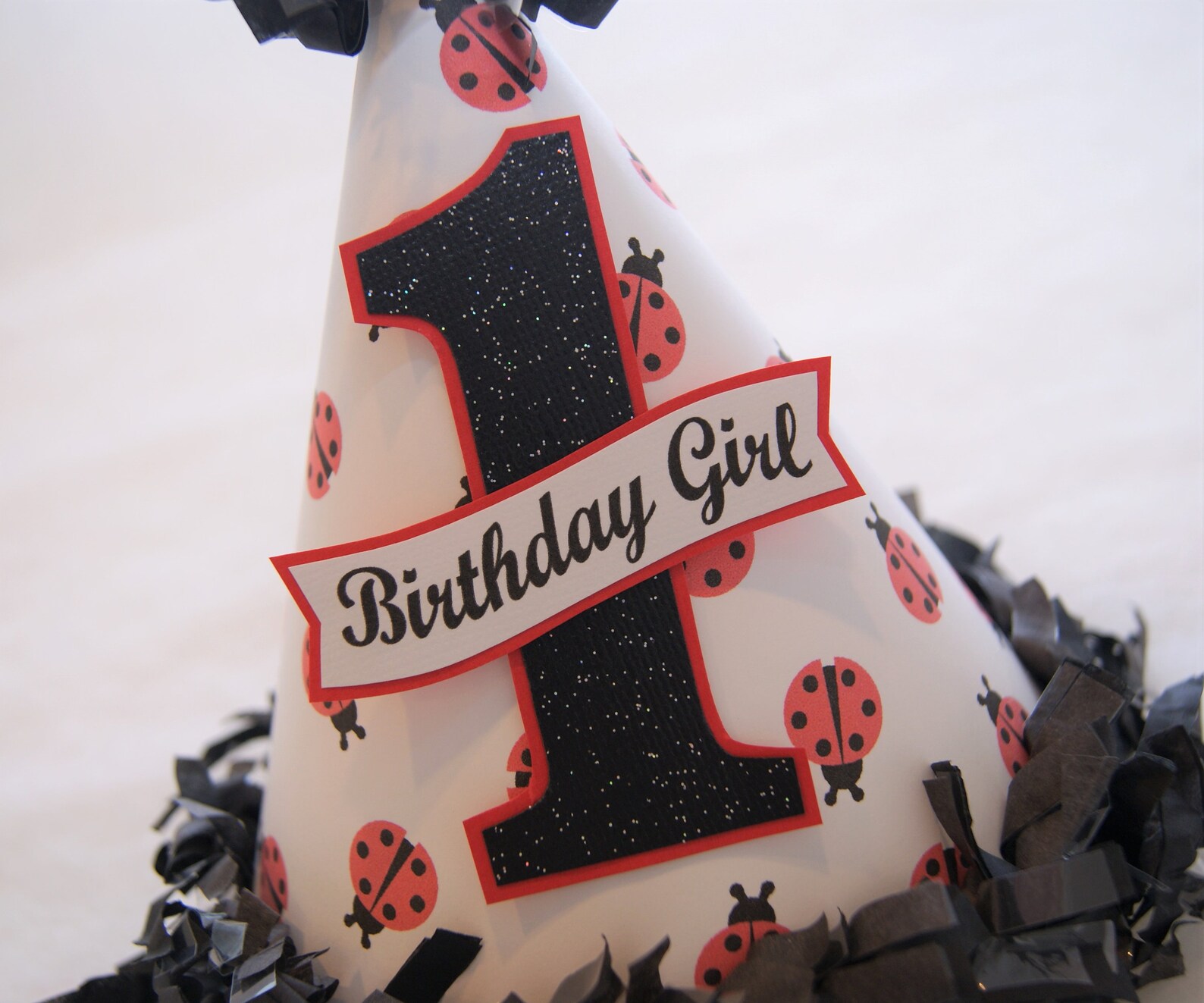 Ladybug Print Party Hat Black and Red Ladybug Birthday Party - Etsy