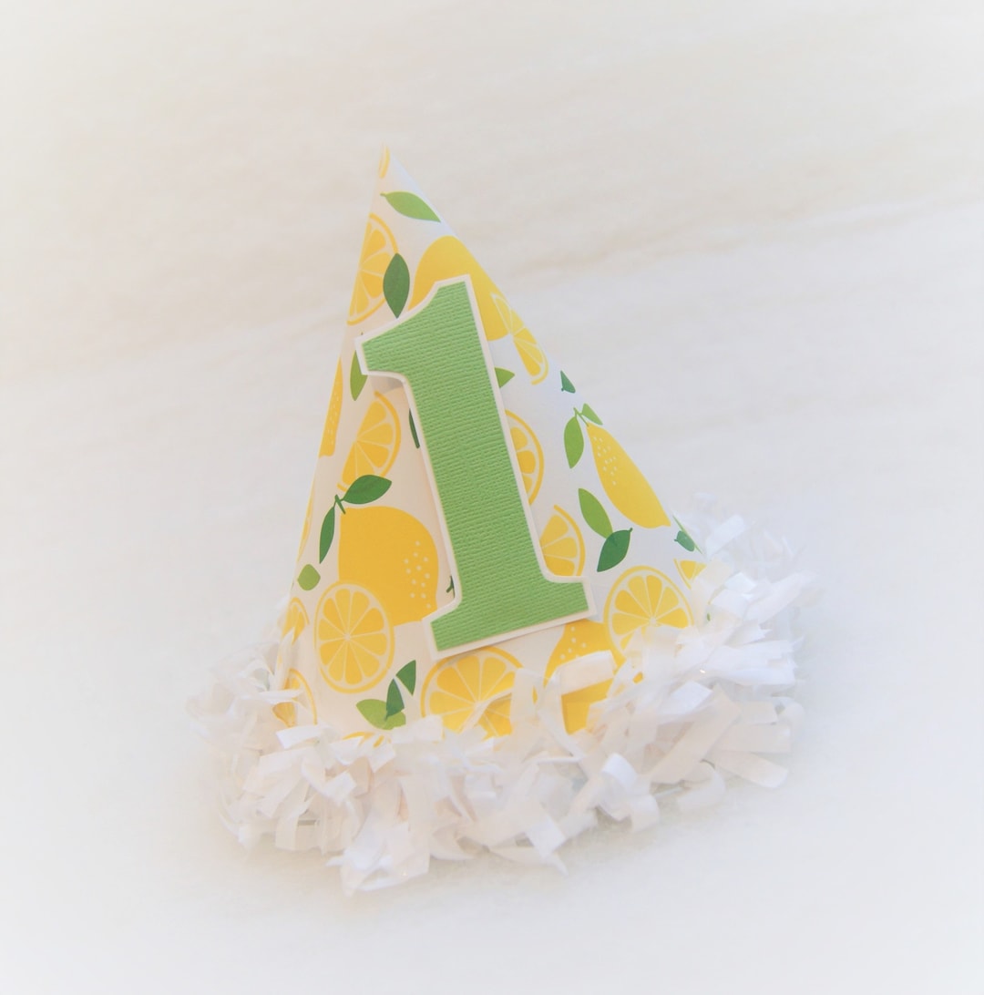 Lemonade Party Hat - Lemonade Stand Birthday Party, Green and Yellow ...