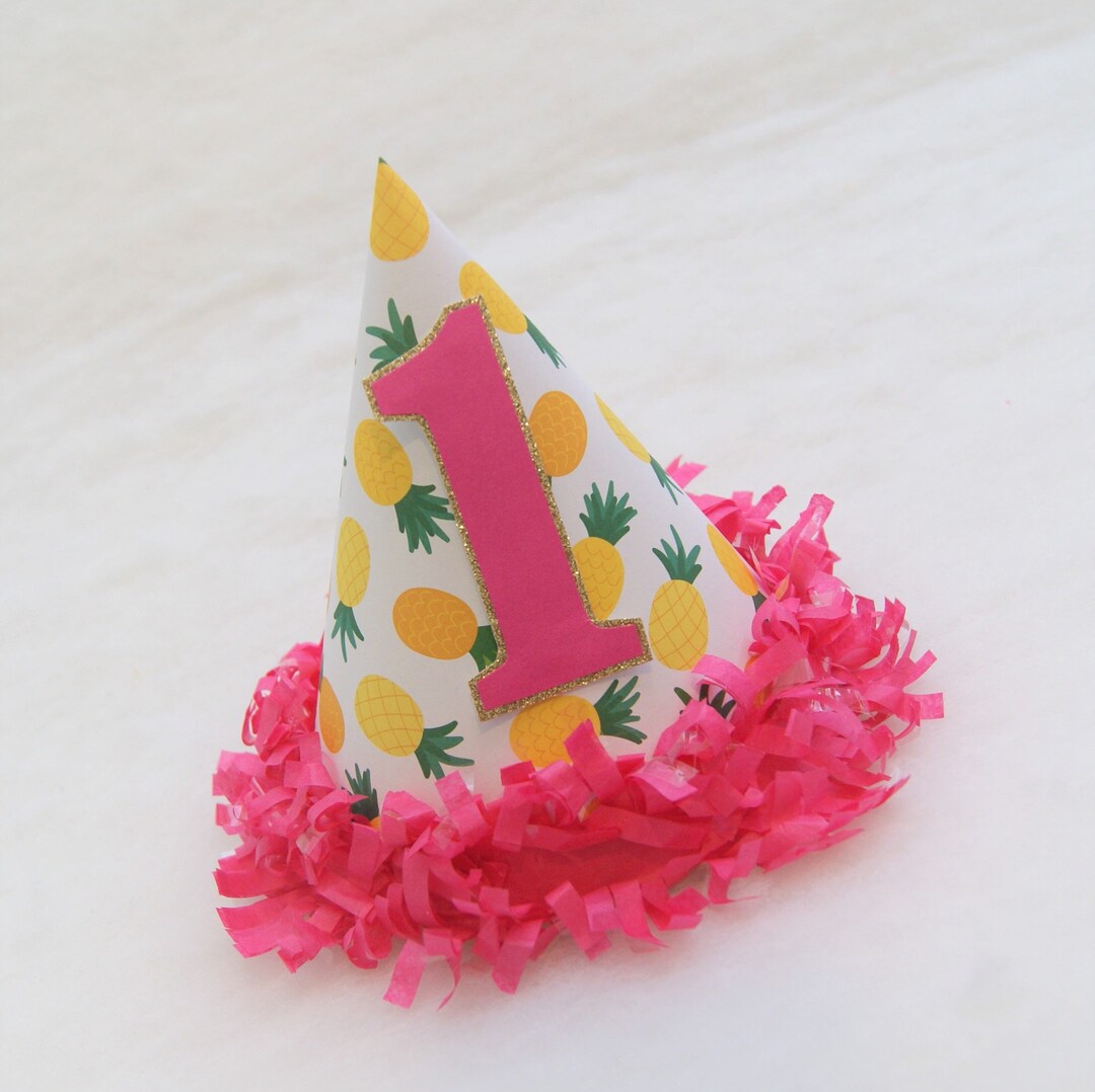 SAMPLE SALE - 1st Luau Party Hat - Pineapple, Fruit Party, Two-tti ...