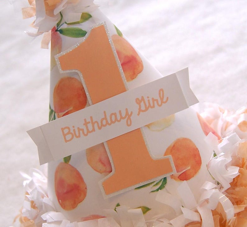 One Sweet Peach Party Hat - Just Peachy Party, Sweet as a Peach ...