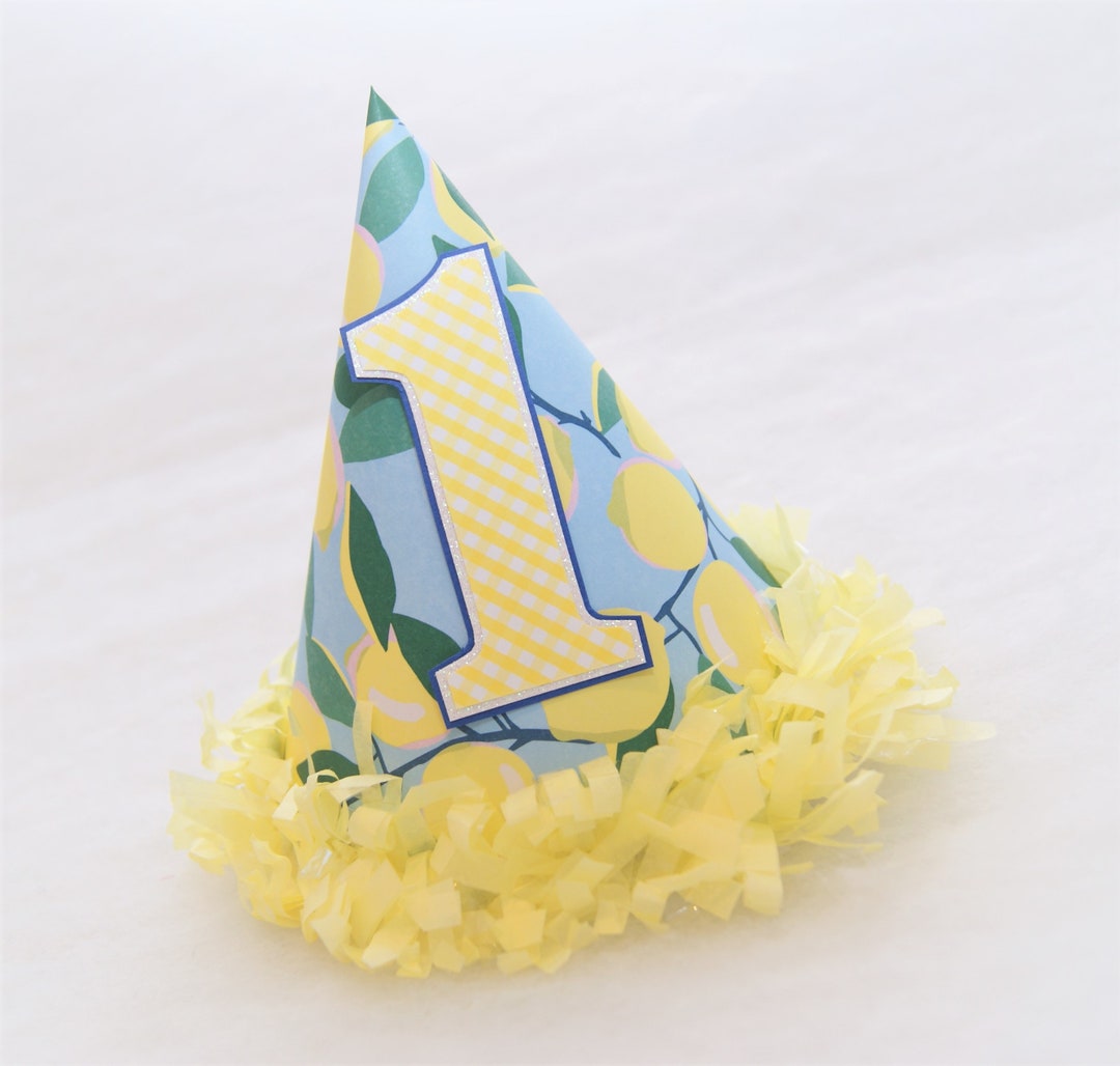 Blue Lemonade Party Hat - Lemonade Stand Birthday Party, Lemonade ...