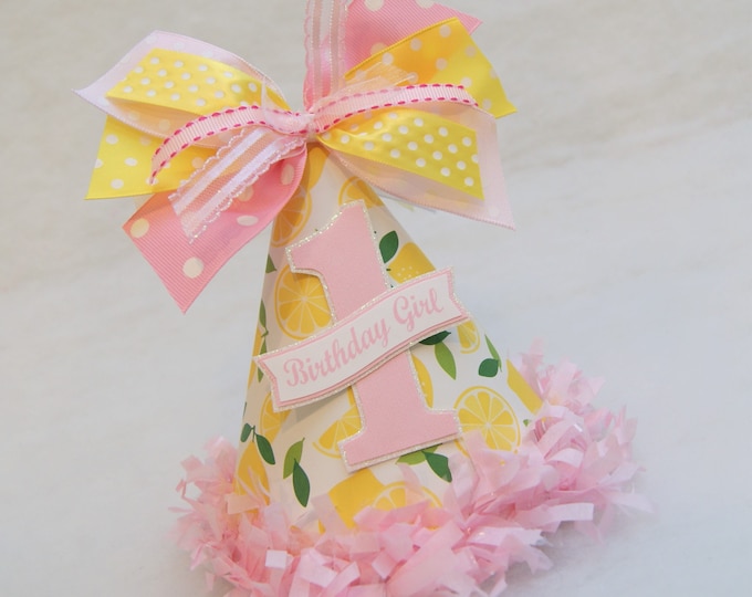 Pink Lemonade Party Hat - Lemonade Stand Birthday Party, Pink Lemonade ...