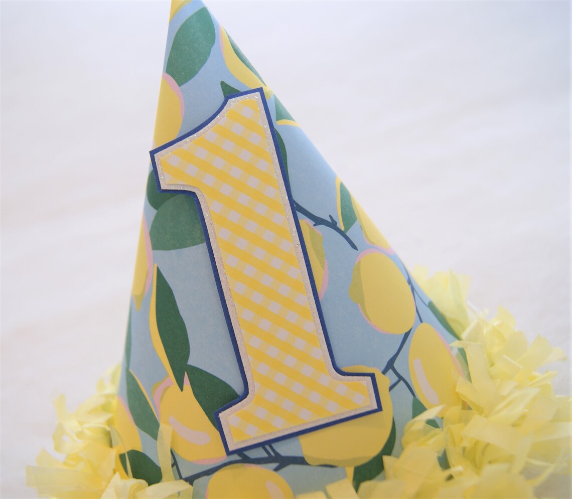 Blue Lemonade Party Hat Lemonade Stand Birthday Party - Etsy
