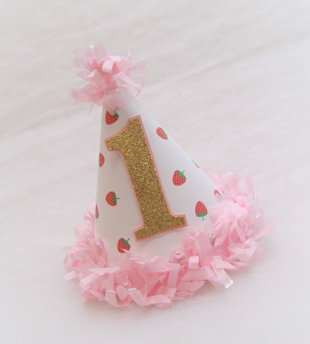 Strawberries Birthday Party Hat - Berry First, Sweet One, Berry Sweet ...