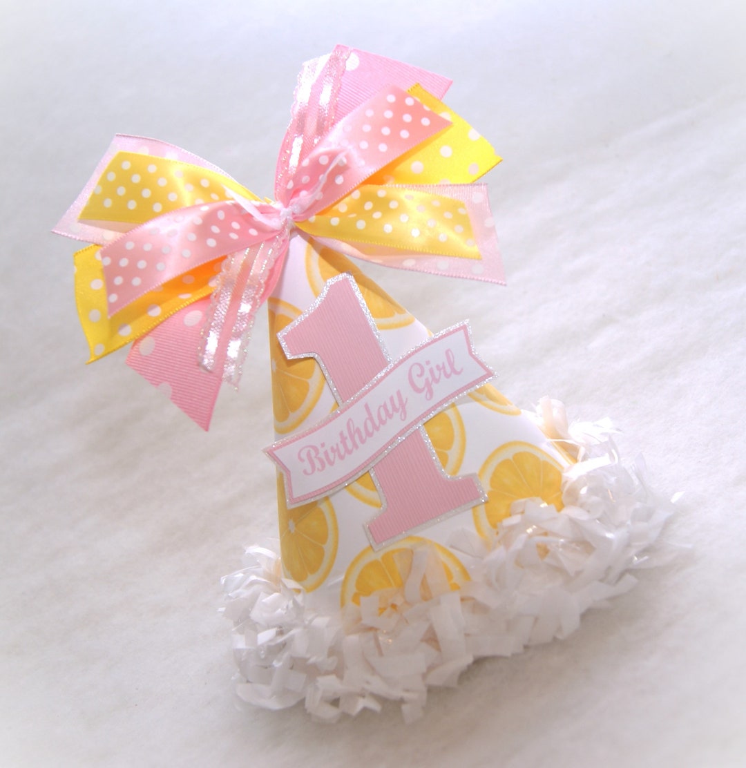 NEW Pink Lemonade Party Hat - Lemonade Stand Birthday Party, Pink ...