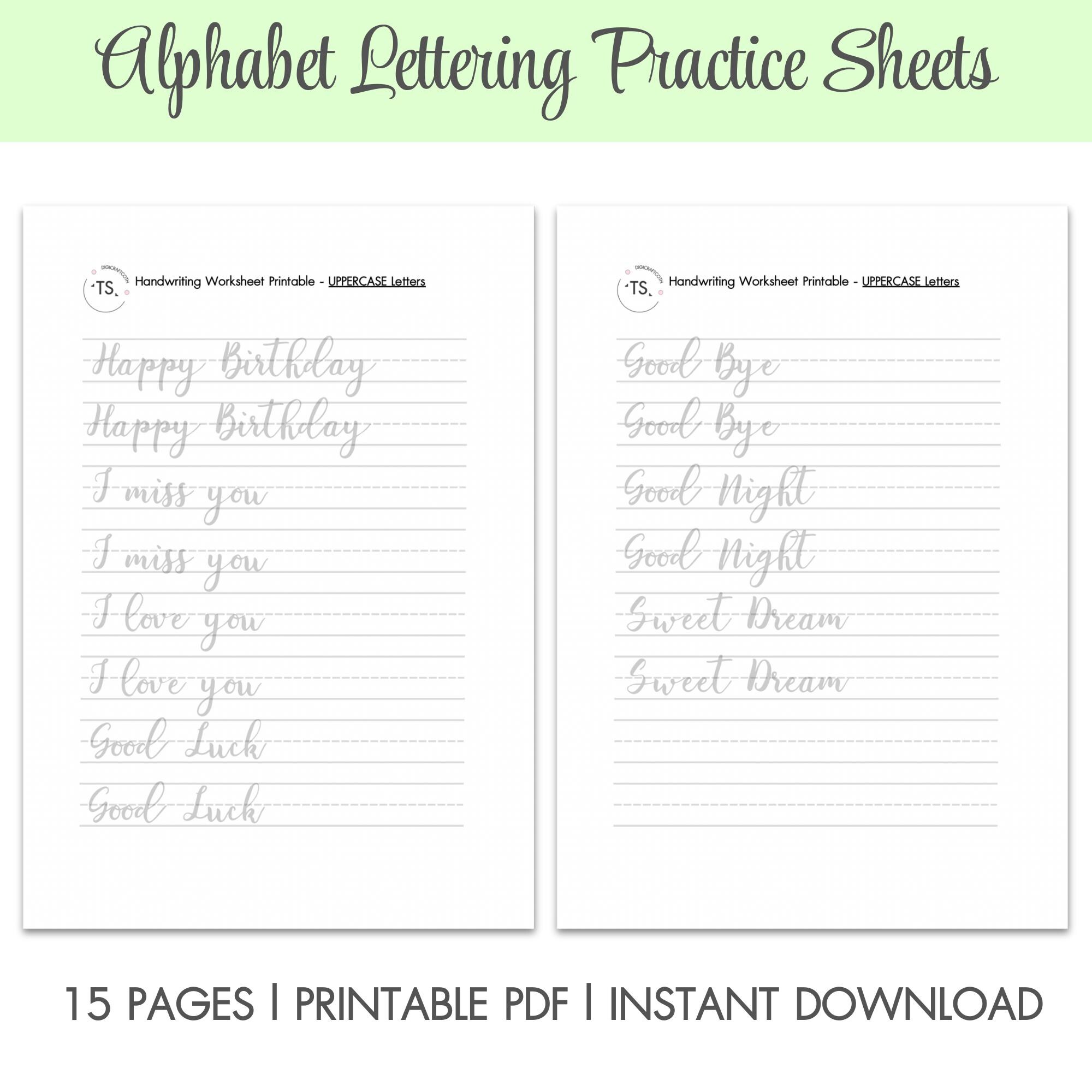 Cute Handwriting Practice Sheet, Neat Handwriting Workbook, Cute Hand ...