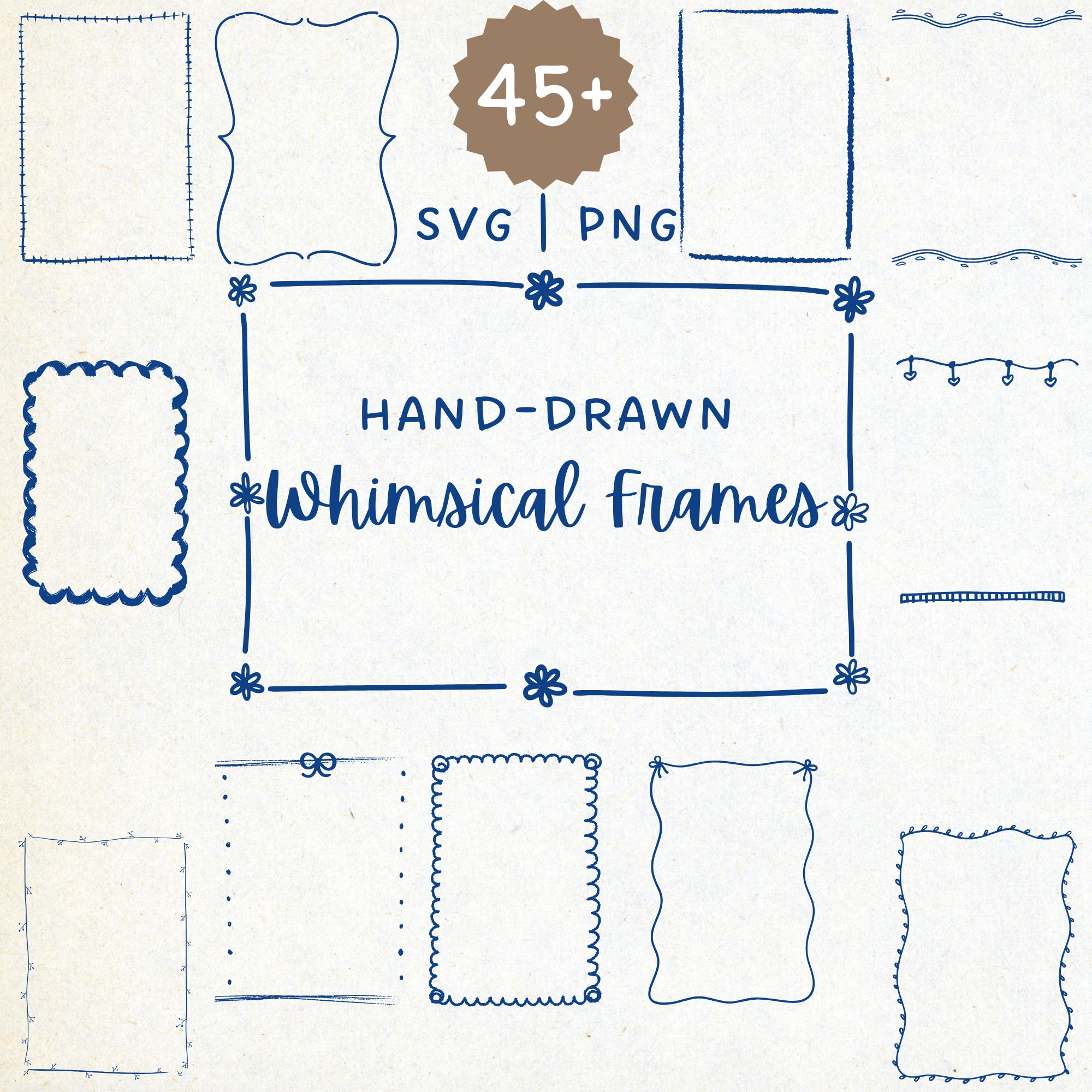 Hand Drawn Frames SVG Bundle, Whimsical Borders (digital Download) - Etsy