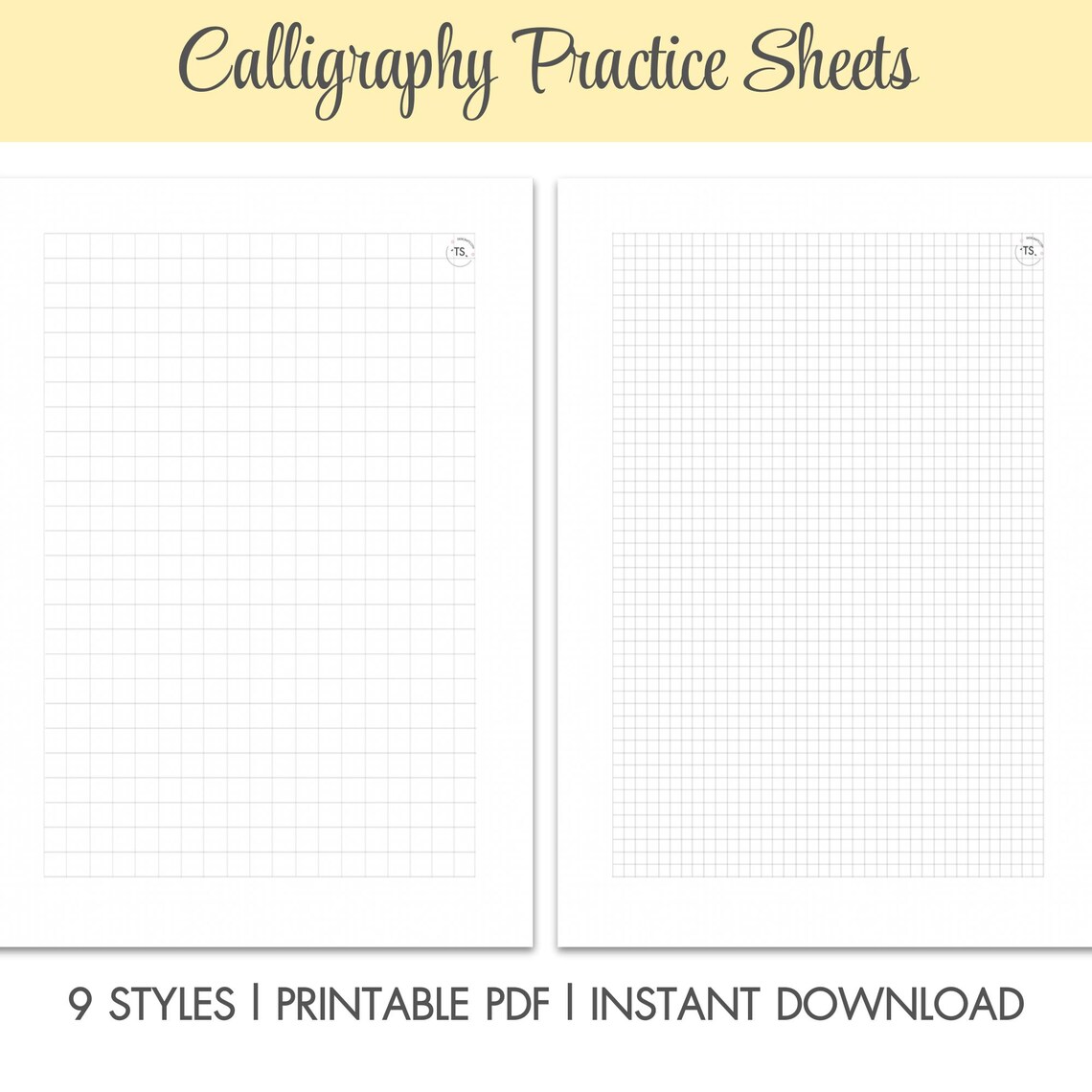 Calligraphy Practice Sheets Template, Calligraphy Hand Lettering Guide ...