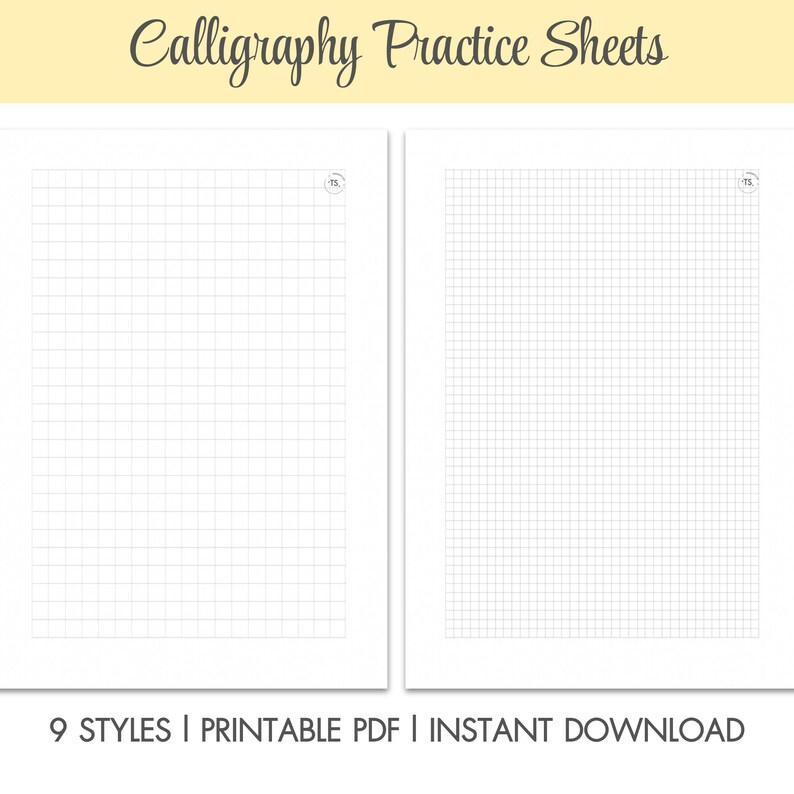 Calligraphy Practice Sheets Template, Calligraphy Hand Lettering Guide ...