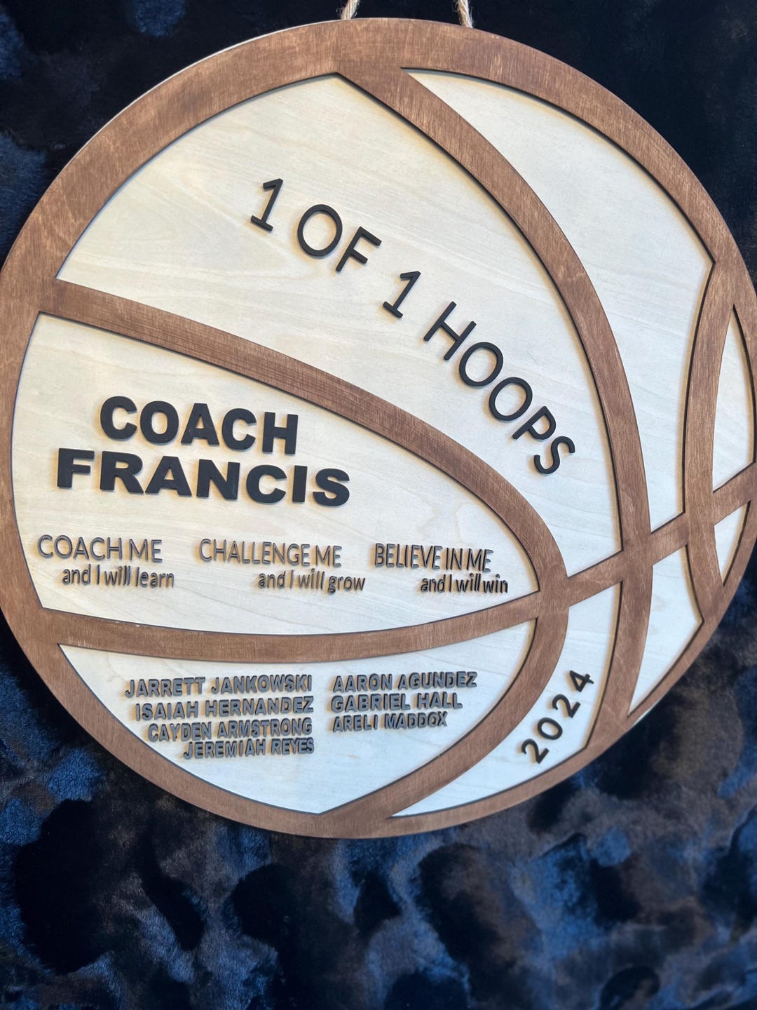 Basketball Coach Sign Approx. 18x18 3D / (engraving Also Available ...