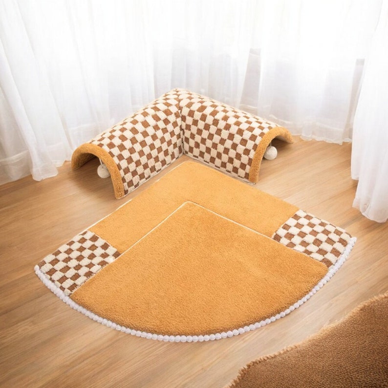 Plush Cat Tunnel Bed, Interactive Pet House, Foldable Kitten Play ...