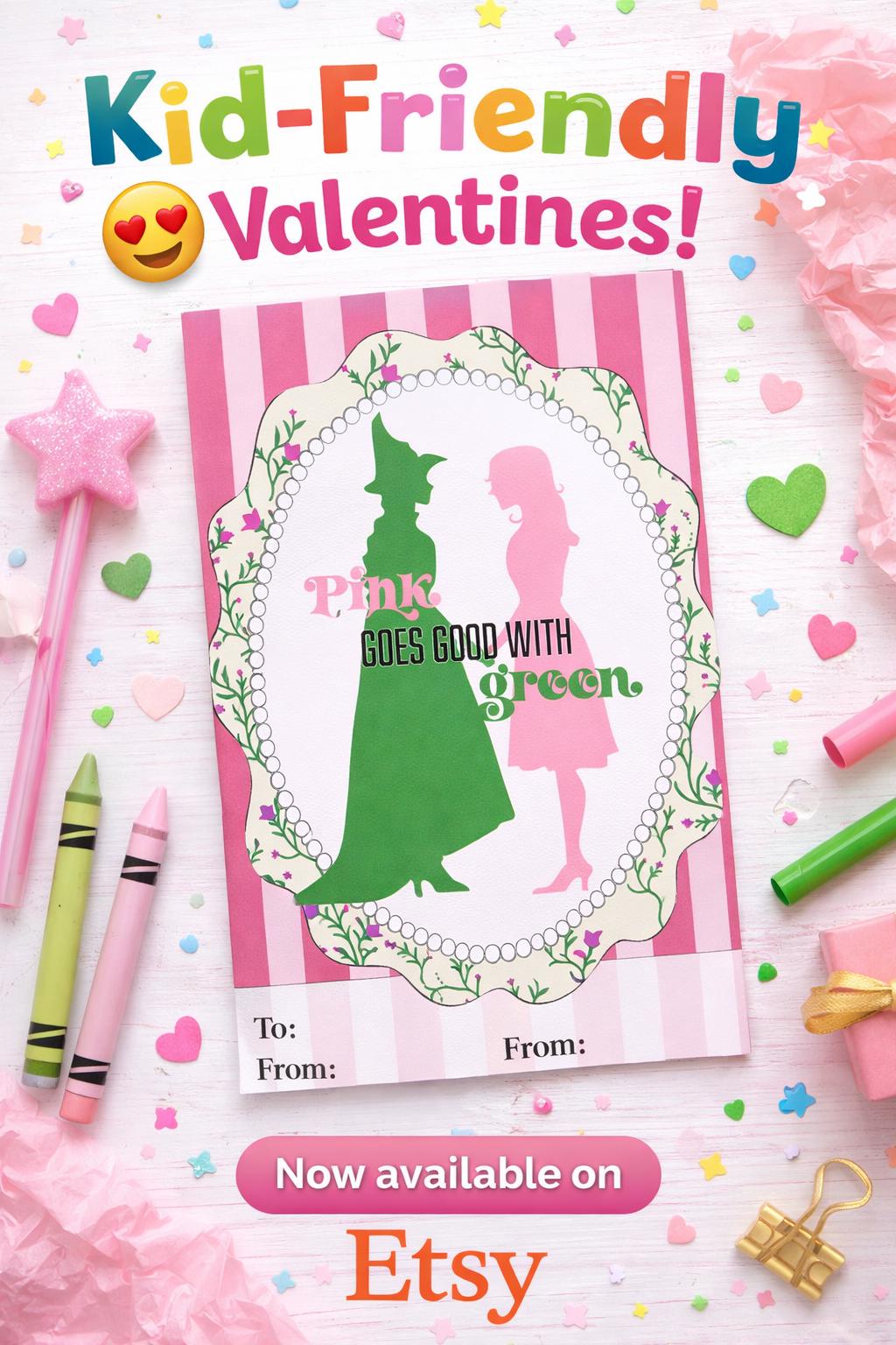 Wicked Inspired Valentine Card Bundle Printable | Broadway Musical ...