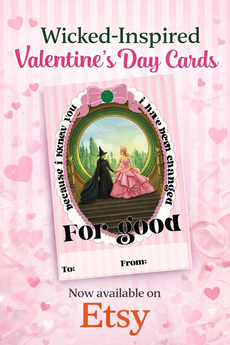 Wicked Inspired Valentine Card Bundle Printable | Broadway Musical ...