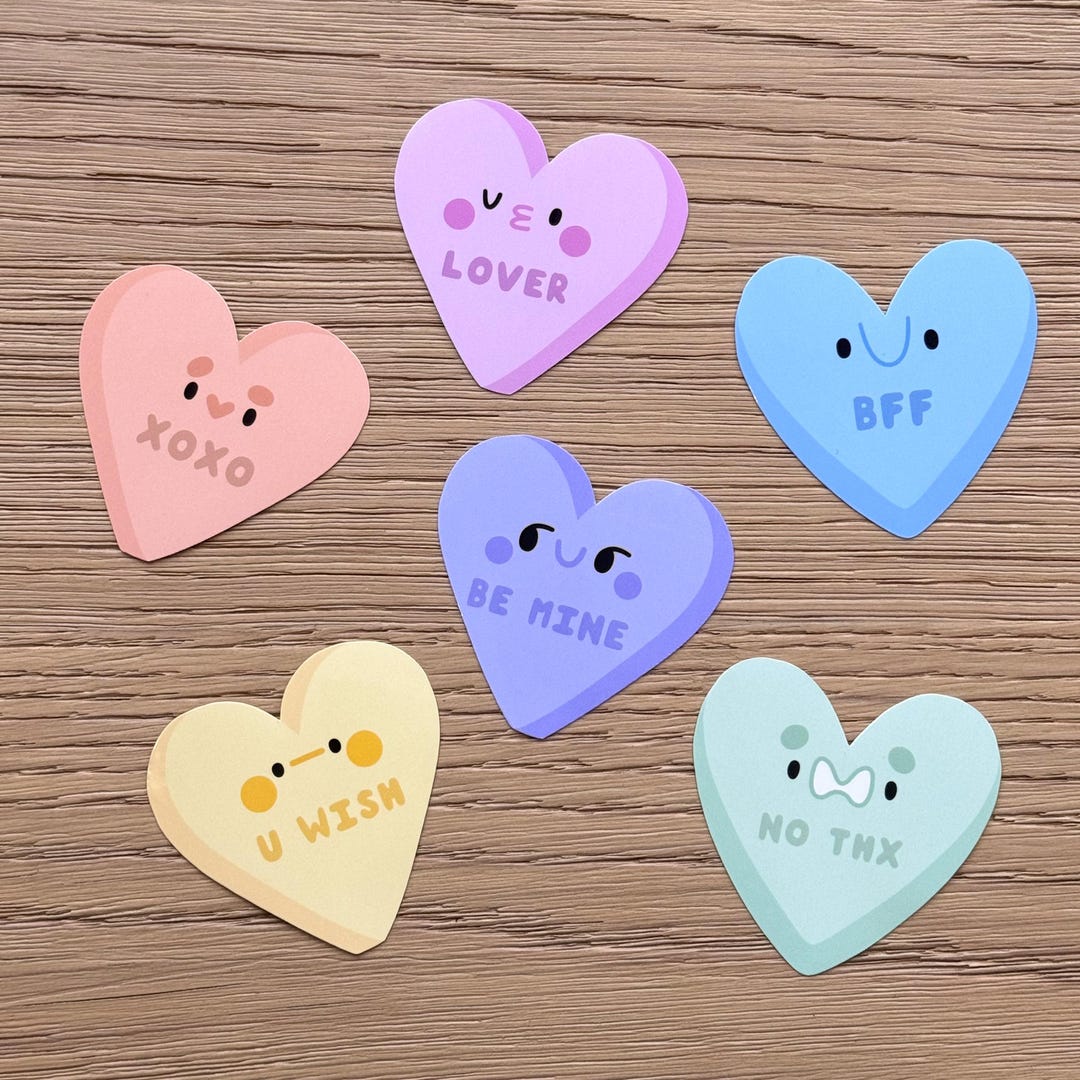 Conversation Hearts Stickers | Durable Sweetheart Decals With Funny ...