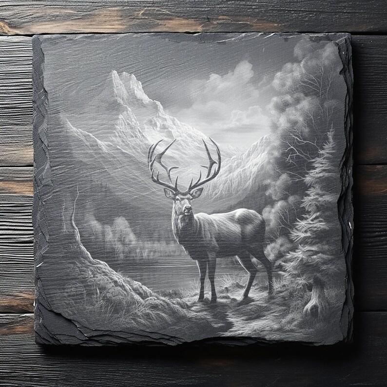 Deer Buck Laser Engrave File PNG Buck Laser File Buck Slate File Buck ...