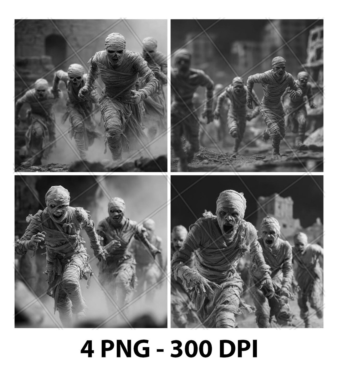 Running Mummies Laser Engrave File PNG Running Mummies Laser Running ...