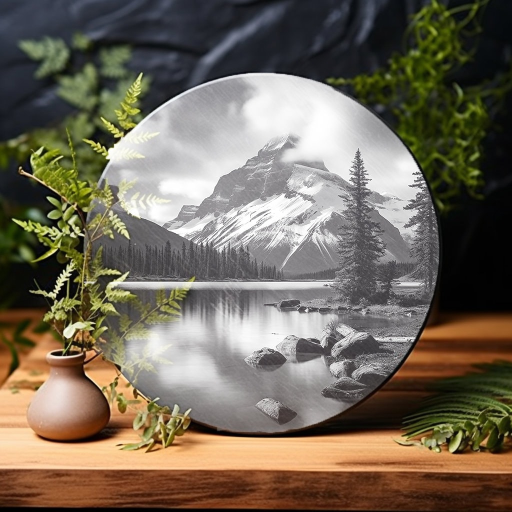 Mountains Laser Engrave File PNG Mountains Laser File Mountains Slate ...