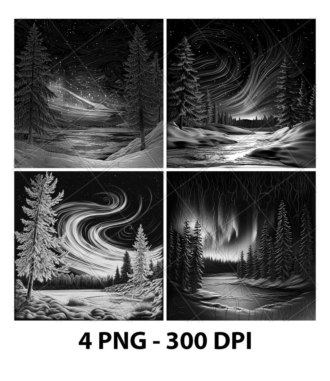 Northern Lights Laser Engraved File PNG Northern Lights Laser Northern ...