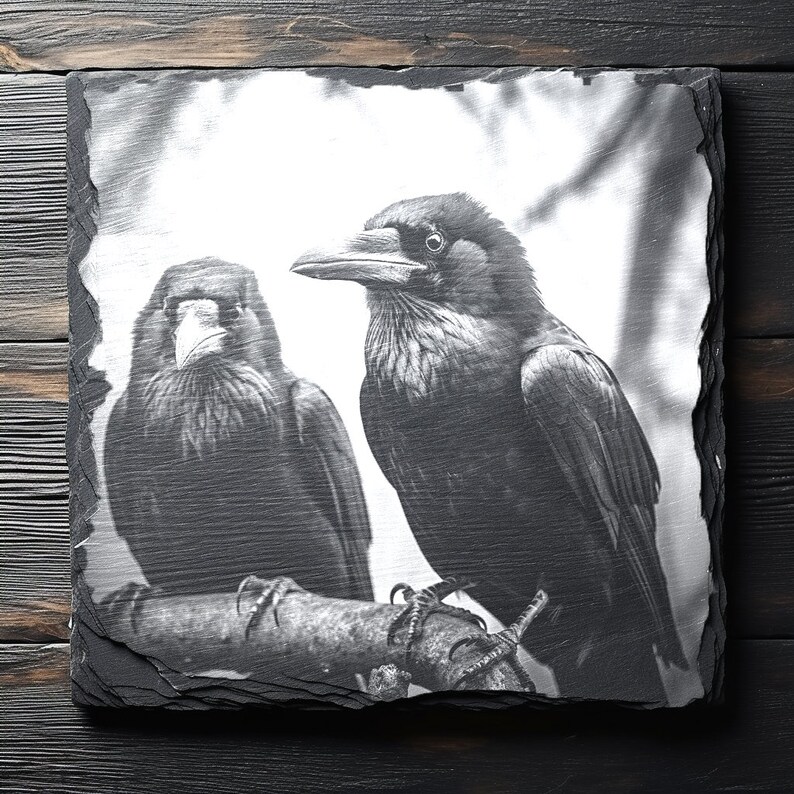 Crow Raven Laser Engrave File PNG Raven Laser File Raven Slate File ...