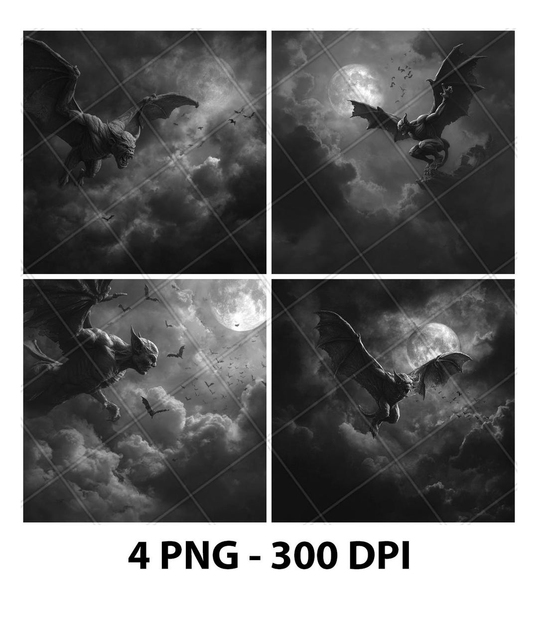 Monster Gargoyle Laser Engrave File PNG Gargoyle Laser Gargoyle Slate ...