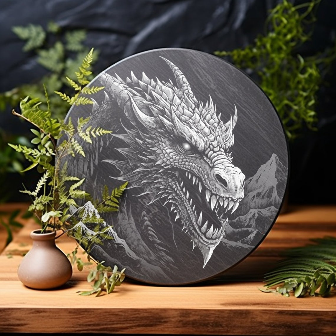 Dragon Laser Engrave File PNG Dragon Laser File Dragon Slate File ...
