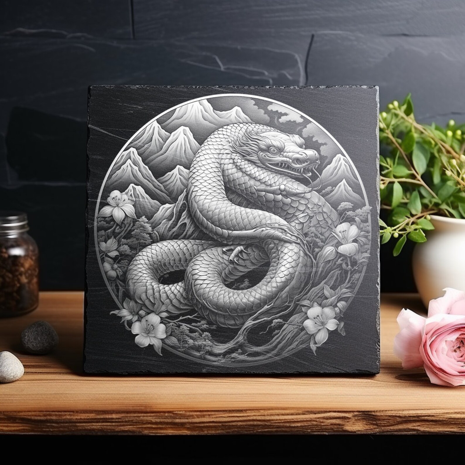 Zodiac Snake Laser Engrave File PNG Snake Laser File Snake Slate File ...