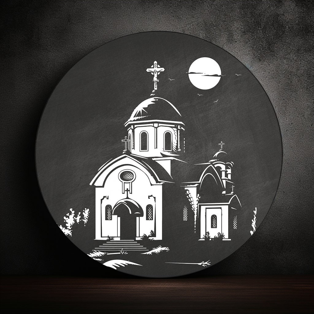 Church Laser Engrave File PNG Church Laser File Church Slate File ...