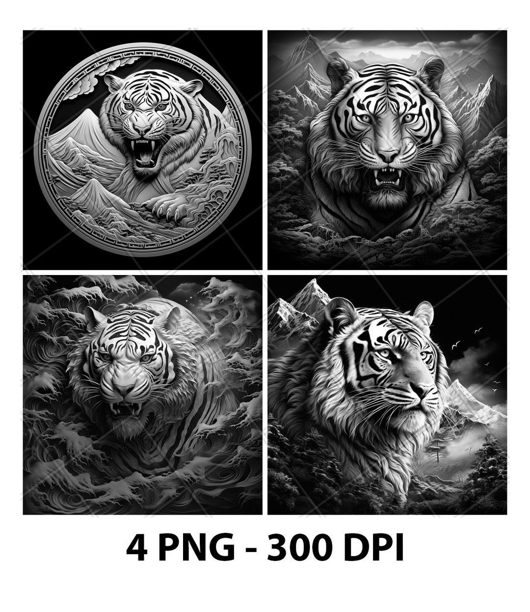 Zodiac Tiger Laser Engrave File PNG Tiger Laser File Tiger Slate File ...
