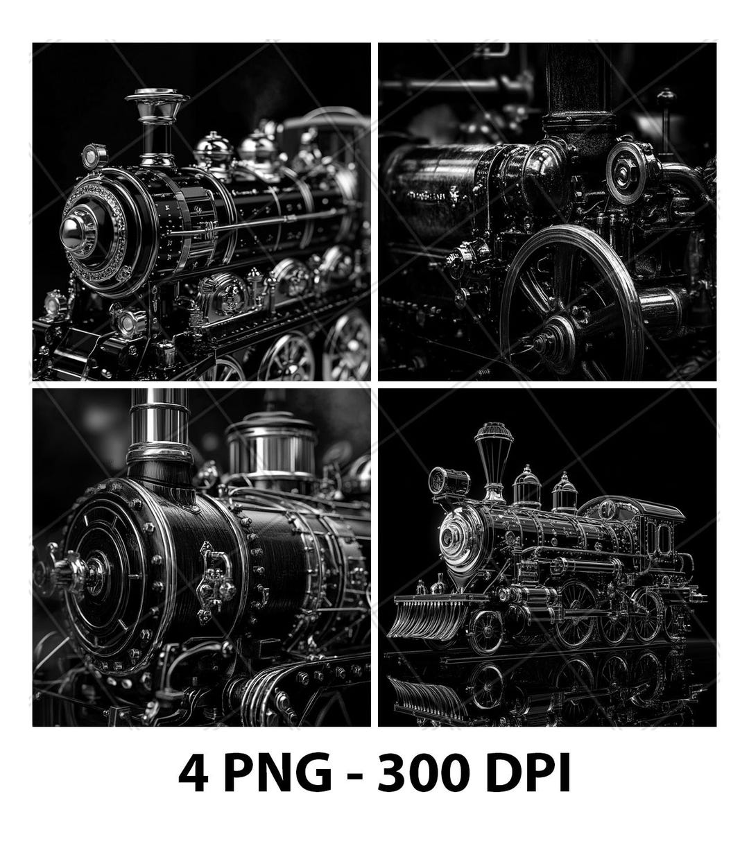 Steam Engine Old Train Laser Engraved File PNG Steam Engine Laser Steam ...