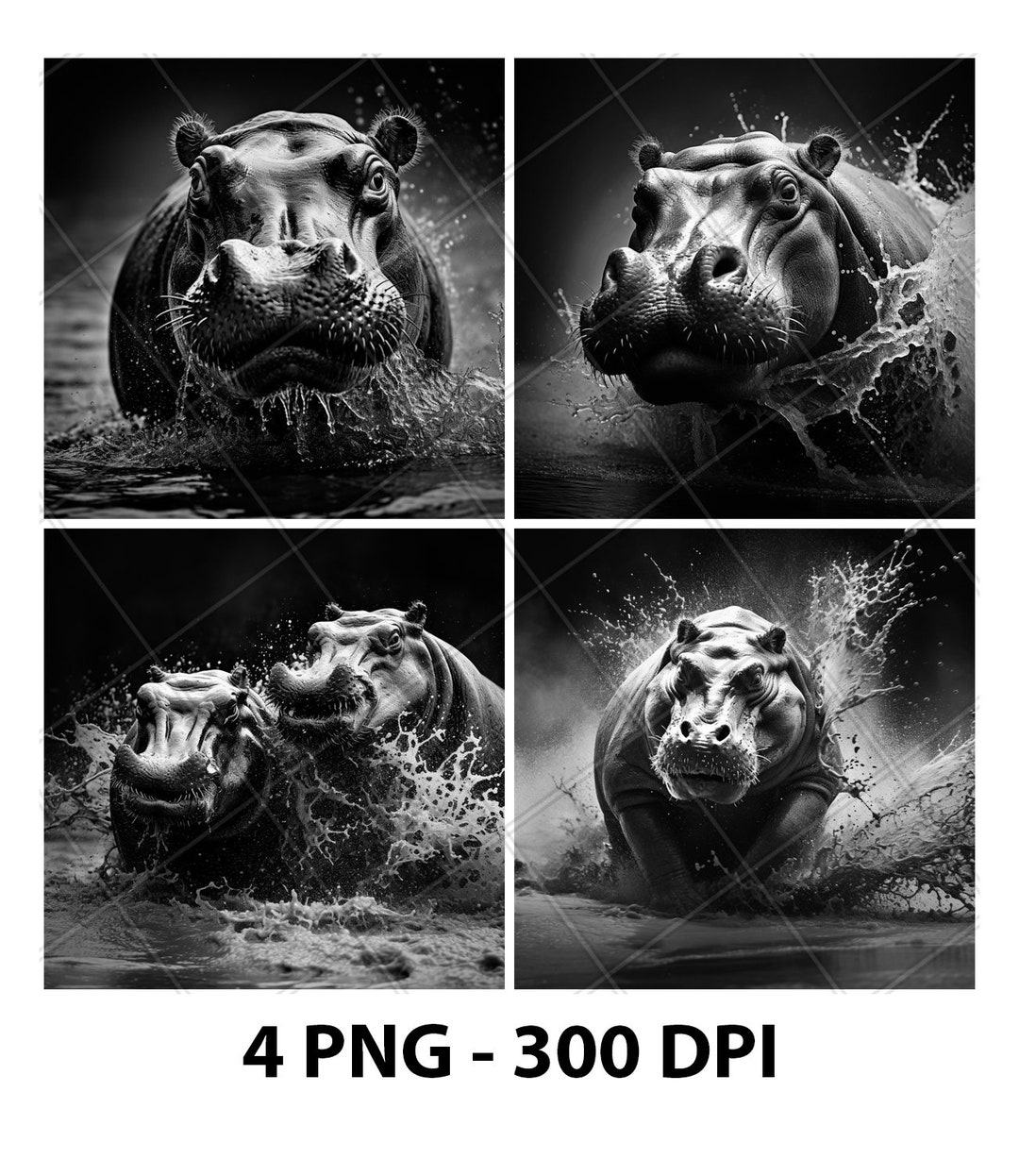 Hippopotamus Laser Engrave File PNG Hippo Laser File Hippo Slate File ...