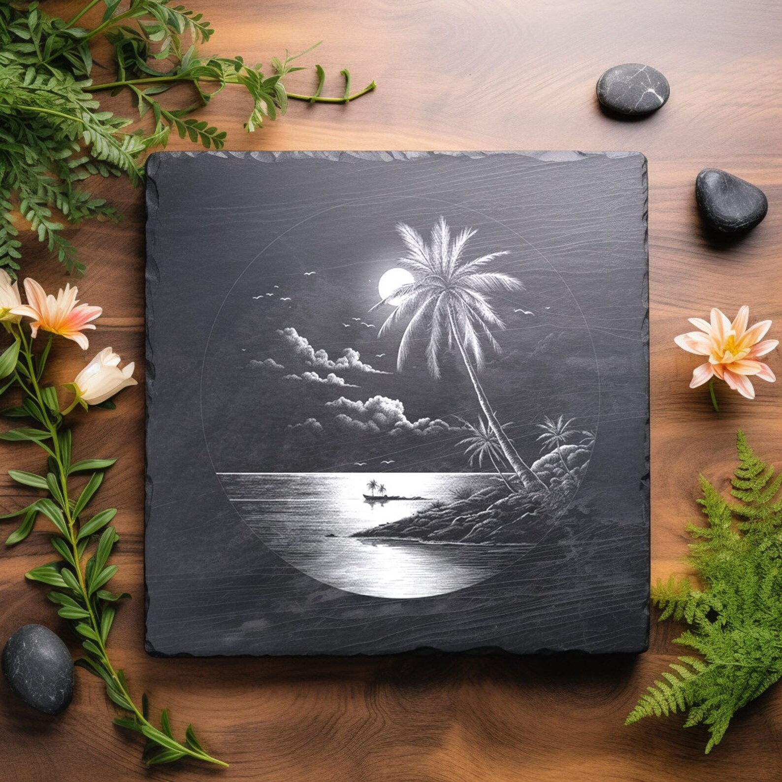 Island Laser Engrave File PNG Island Laser File Island Slate File ...