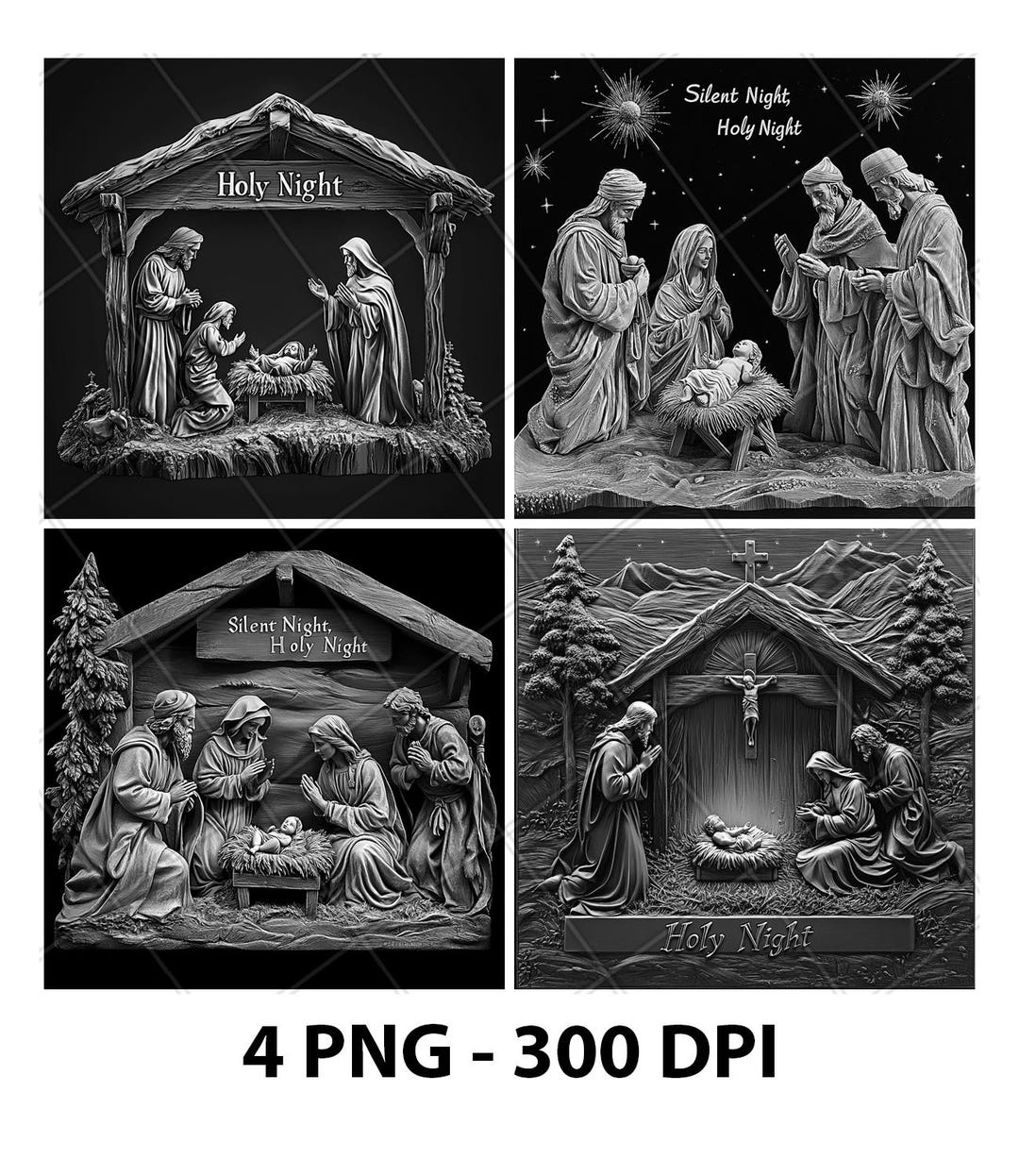 Nativity Christmas Laser Engrave File PNG Nativity Laser File Nativity ...