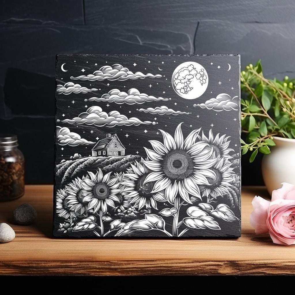 Flowers Laser Engrave File PNG Flowers Laser File Flowers Slate File ...