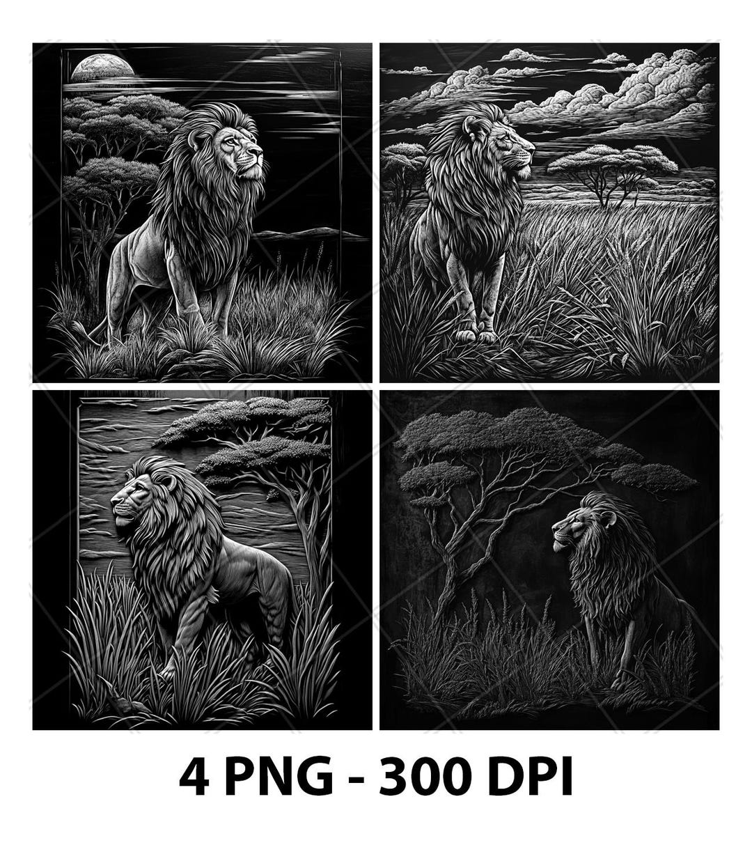 African Lion Laser Engrave File PNG Lion Laser File Lion Slate File ...