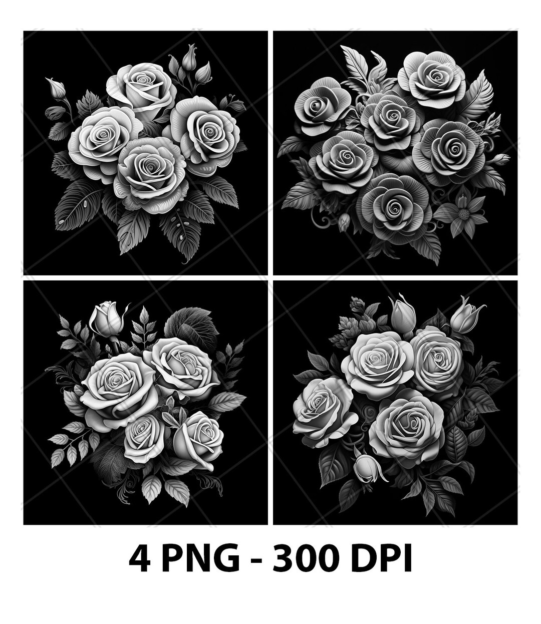 Roses Laser Engrave File PNG Roses Laser File Roses Slate File Roses ...
