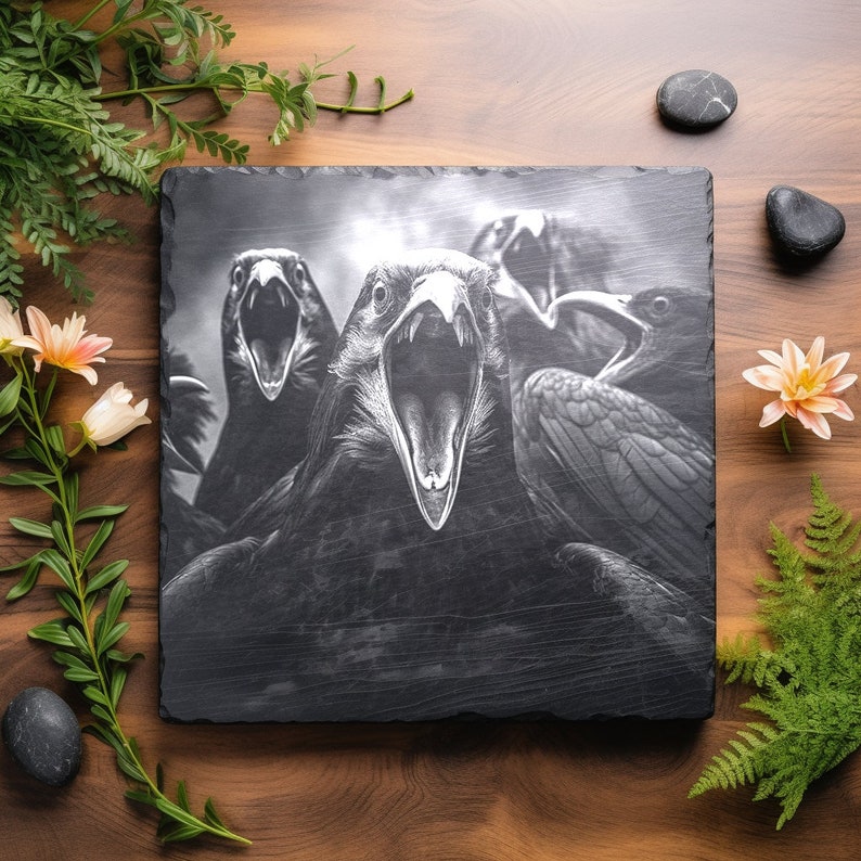 Crow Raven Laser Engrave File PNG Raven Laser File Raven Slate File ...