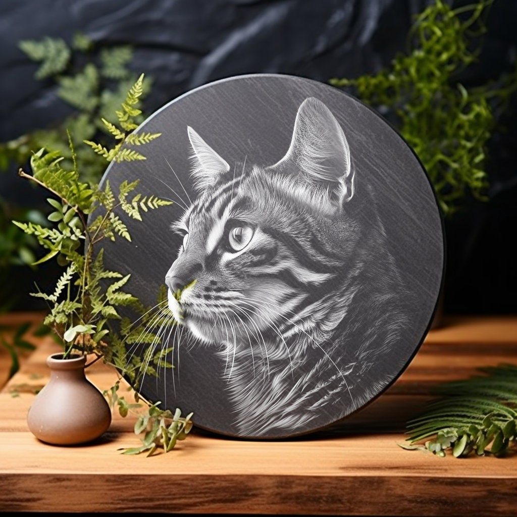 Bengal Cat Laser Engrave File PNG Bengal Laser File Bengal Slate File ...