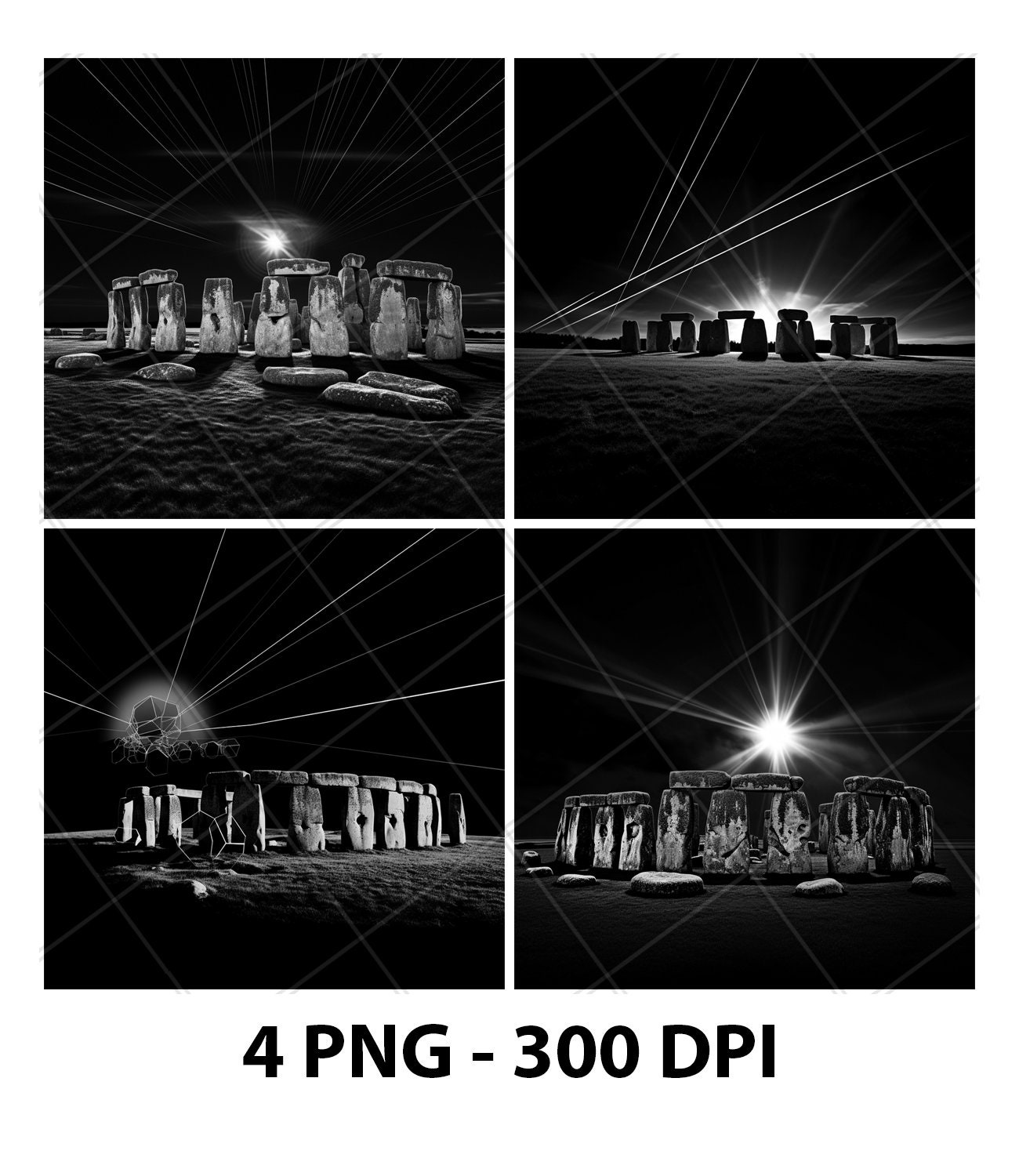 Stonehenge Boulders PNG Laser Engraved File Slate Illusion CNC Wood ...