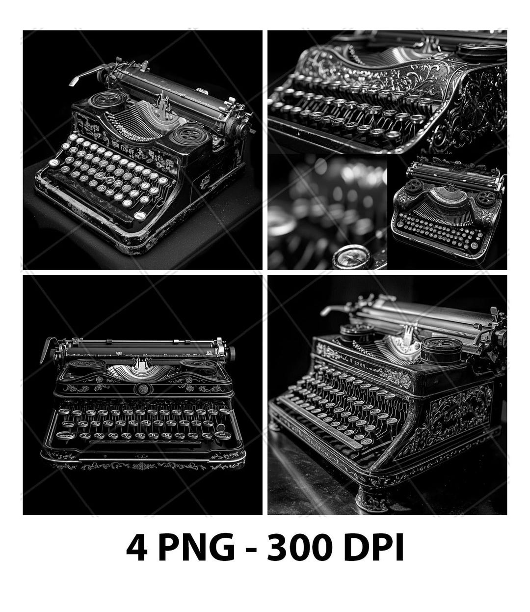 Antique Typewriter Old Laser Engraved File PNG Typewriter Laser ...