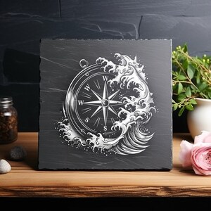 Compass Laser Engrave File PNG Compass Laser File Compass Slate File ...