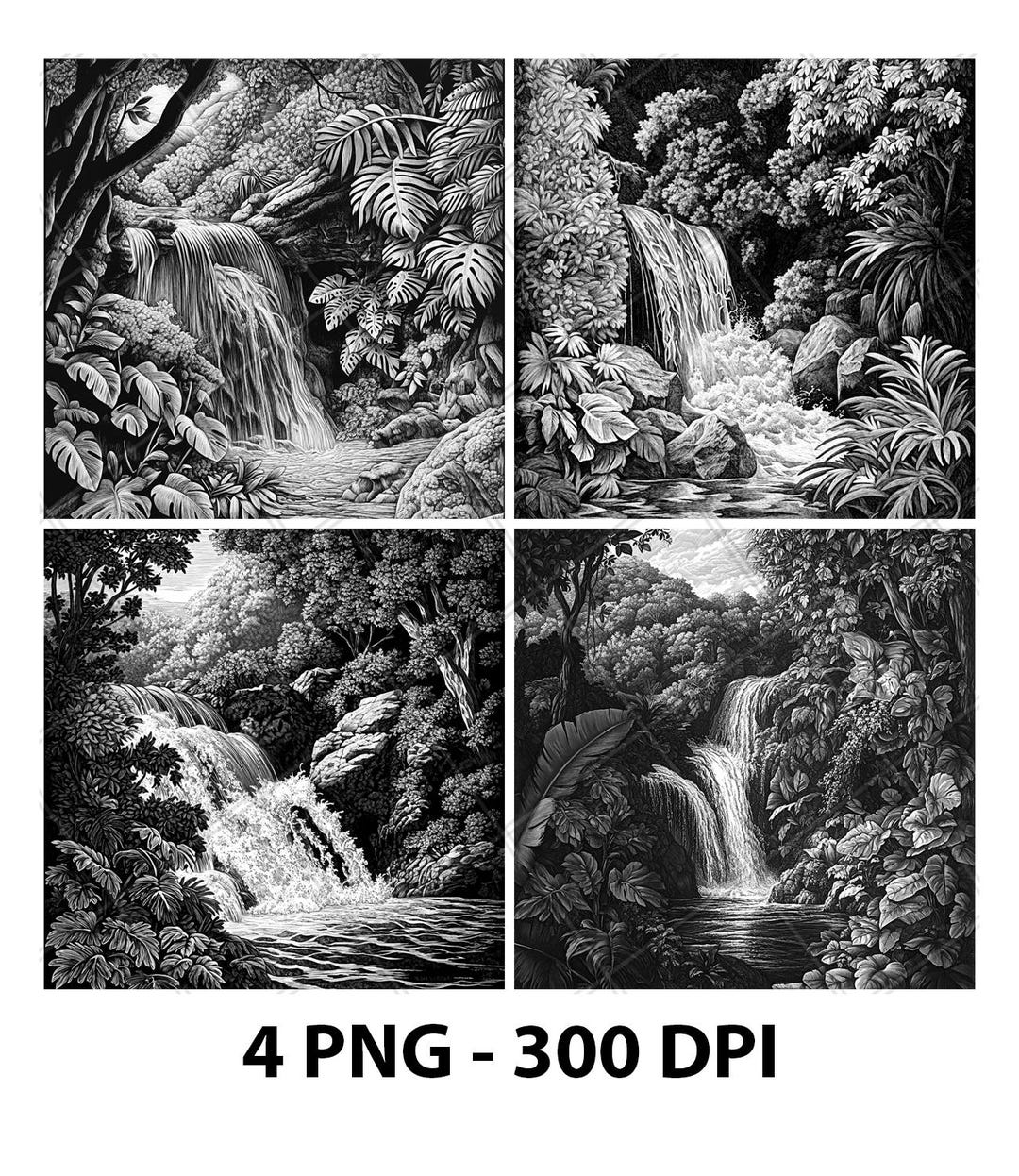 Waterfalls Laser Engrave File PNG Waterfalls Laser File Waterfalls ...