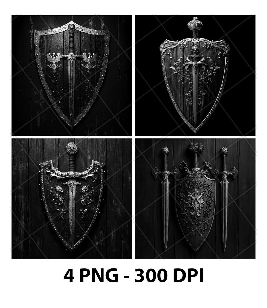 Ancient Medieval Old Sword Shield Laser Engrave File PNG Shield Laser ...