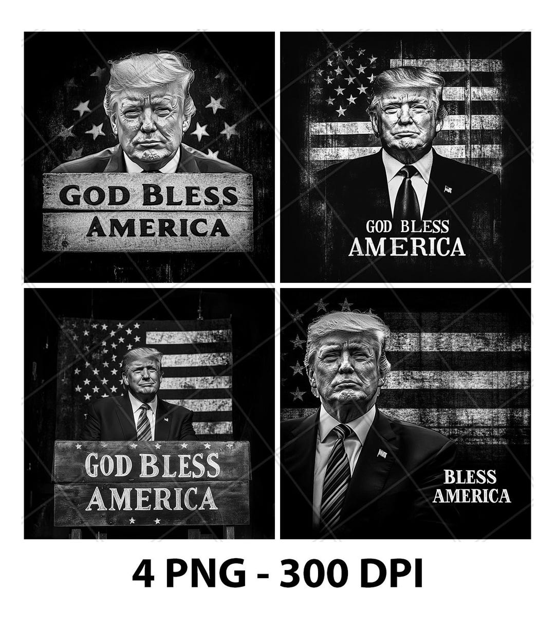 US President Donald Trump USA Flag Laser Engrave File PNG Trump Laser ...